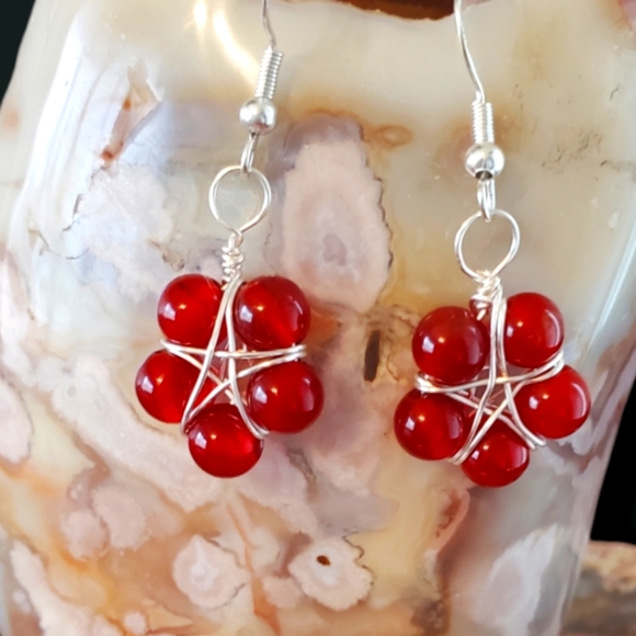 Jewelry | Garnet 5 Point Star Earrings | Poshmark